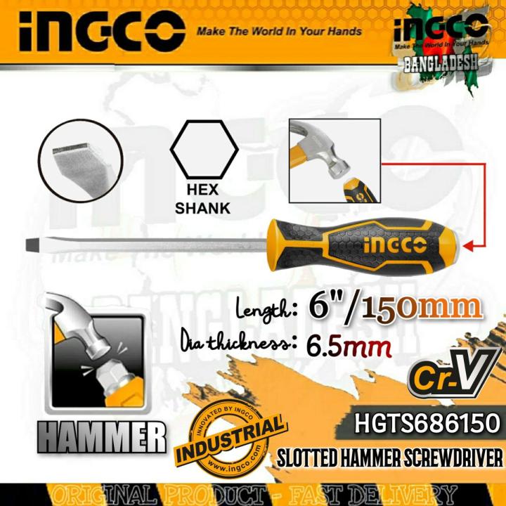 SLOTTED GO-THROUGH SCREWDRIVER - INGCO HGTS686150 | Daraz.com.bd