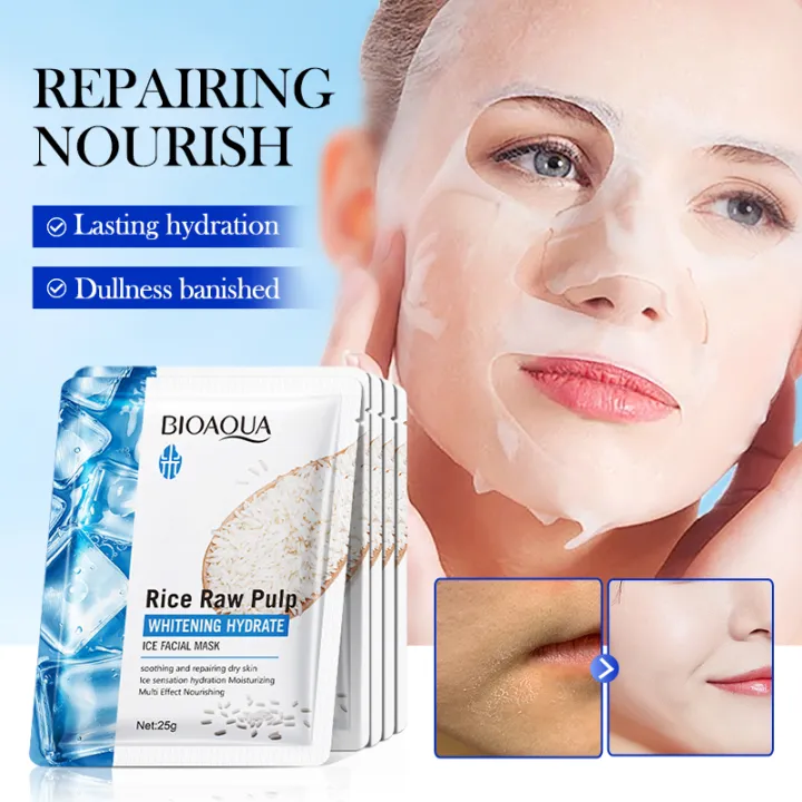 BIOAQUA Rice Raw Pulp Hydrating Ice Facial Sheet Mask- 25g | Daraz.com.bd