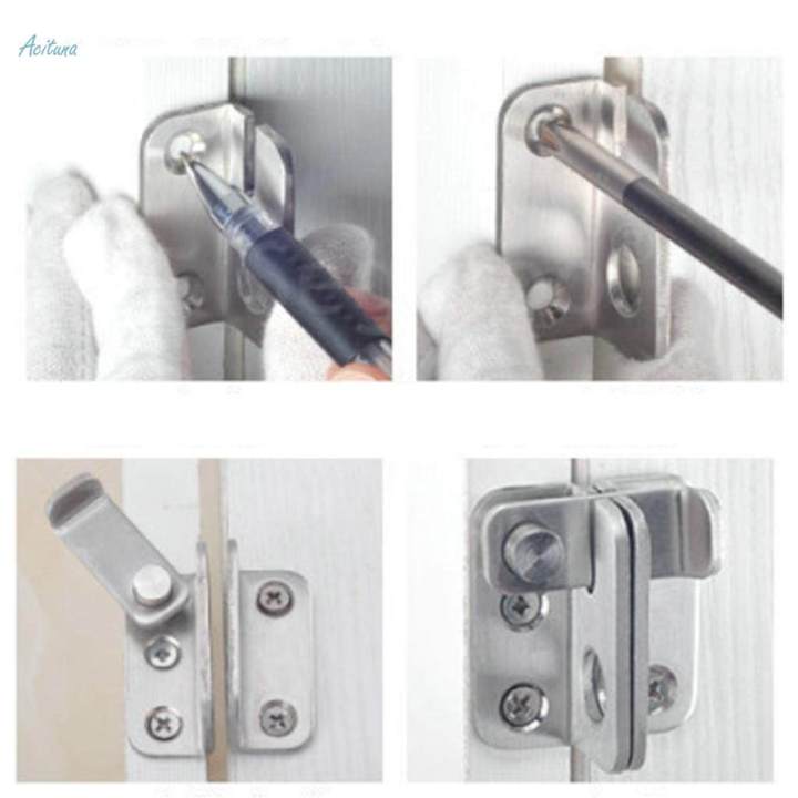 （New）2x tainle teel Hap Latch Lock liding Door Bolt for Window Cabinet ...