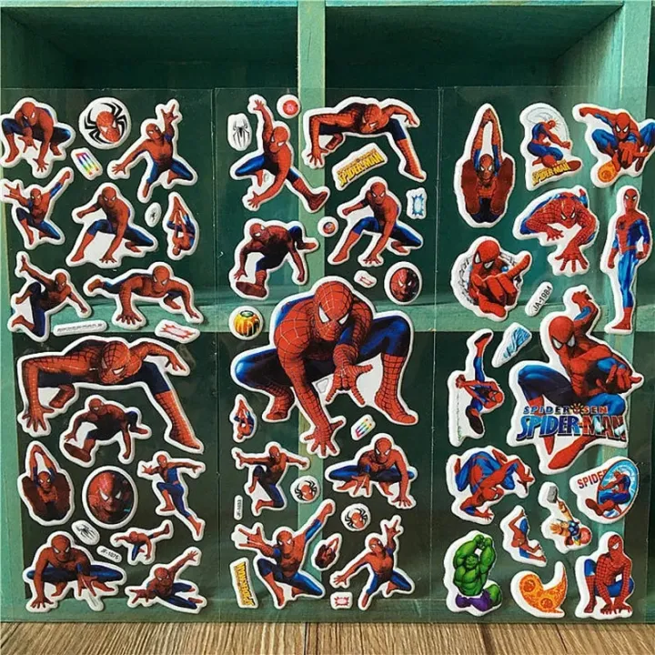 6 Sheets Disney Spider Man Stickers For Kids Cute Anime Stickers ...