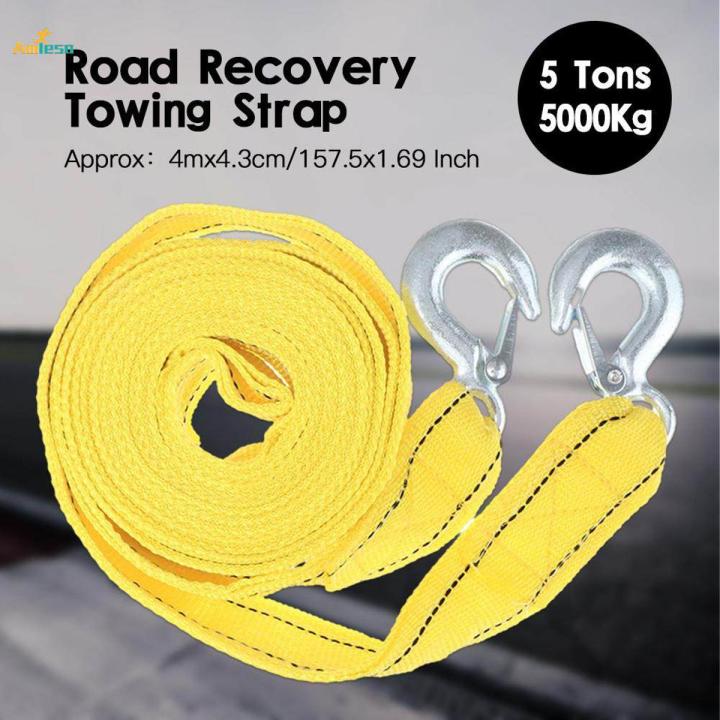 4m 5 Tons Strong Tow Rope Pull Strap Double Layer Nylon Trailer Belt ...