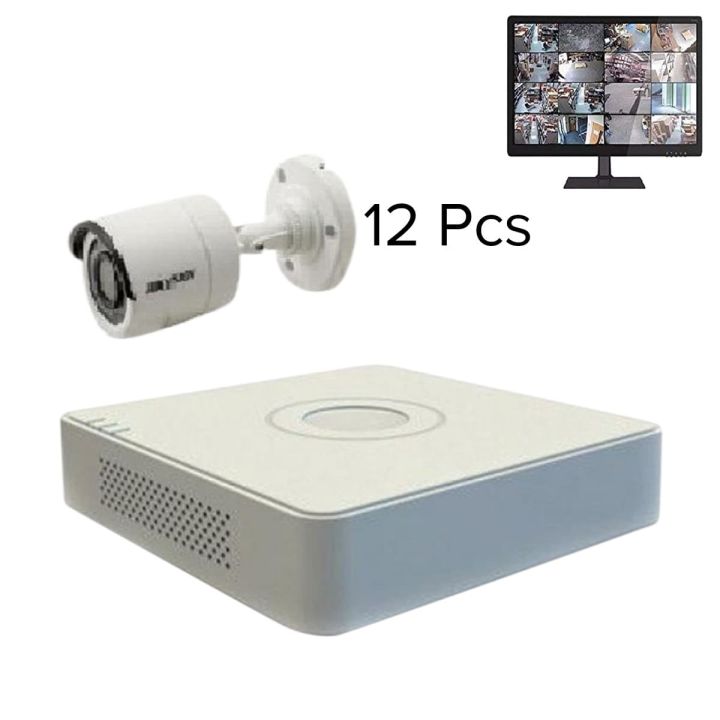 Orginal HIKVISION 12 CCTV Camera Package with LED Monitor | Daraz.com.bd