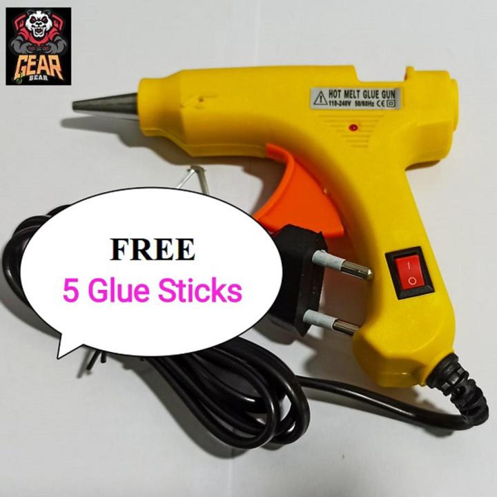 20W Hot Melt Glue Gun With 5 Glue Sticks Free - Glue Gun | Daraz.com.bd