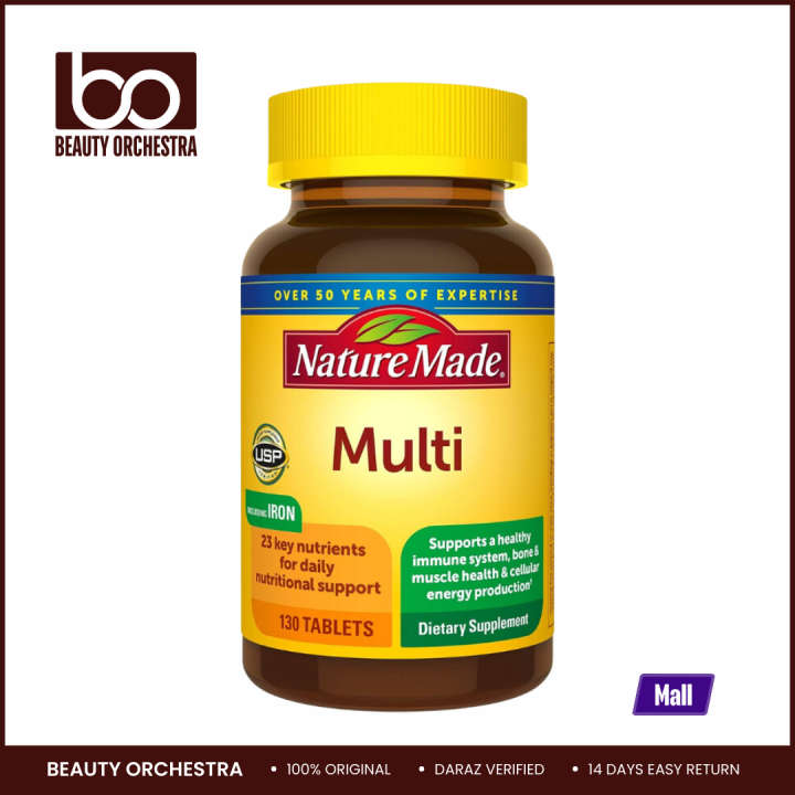 Nature Made Multi Multivitamin Tablets with Iron, Multivitamin for ...