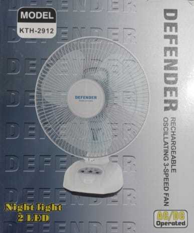 Rechargeable Fan Defender Multi-Function 12" Fan Model-2912 | Daraz.com.bd