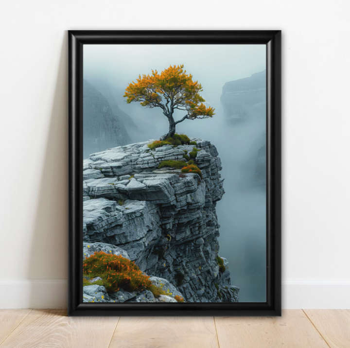 Mind Relaxing Mountain Tree Wall Frame For Bedroom Drawing Room Study ...