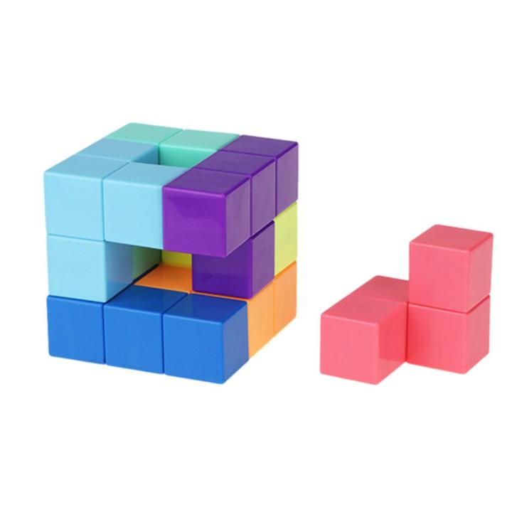 【happy one】Toy Magnetic Cube Building Blocks Tile 7 Color Puzzle Cube ...