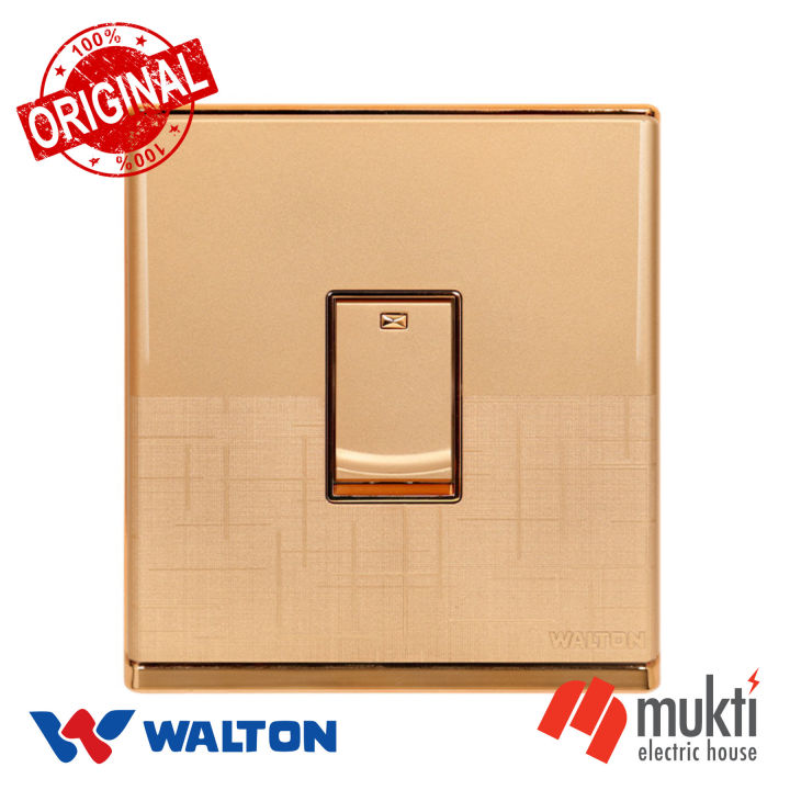 WALTON FIONA GOLD Series 10A One Gang Switch Socket 1Gang | Daraz.com.bd