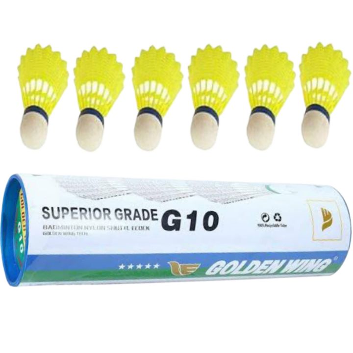 Golden Wing G10 Superior Grade Badminton Nylon Shuttlecock - Pack Of 6 ...
