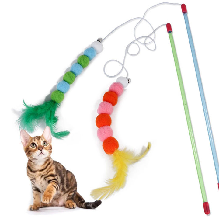 Cat Stick Long Wire Balls Toy | Daraz.com.bd