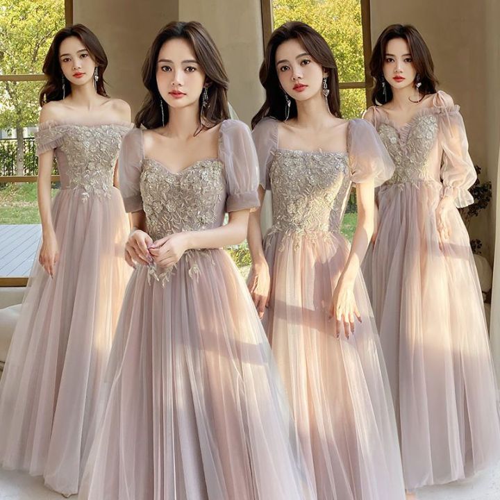 Pink bridesmaid dress2023New Summer Senior Niche Wedding Fairy Sisters ...