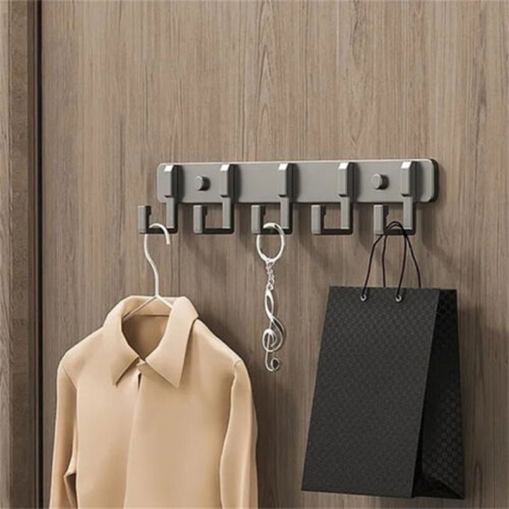 Multipurpose Key Rack Heavy-duty Aluminum Coat Hanger 3-7 Hooks Wall ...