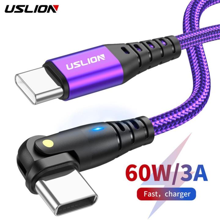 【2023】 USLION PD 60W USB C to USB Type C Cable For Xiaomi Samsung S23 ...