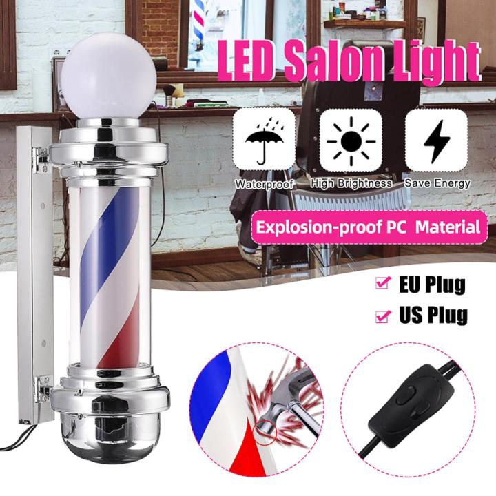 LED Barber Shop Pole Stripes Rotating Light Hair Salon Lamp Sign ...
