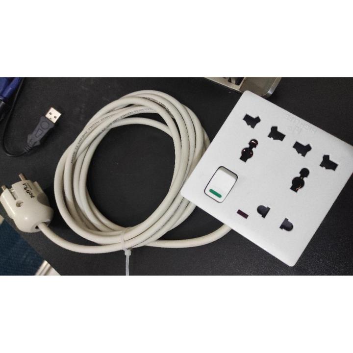 3 Meter / 10 Feet Handmade Multi plug (Heavy Duty + Long lasting) 8 Pin ...