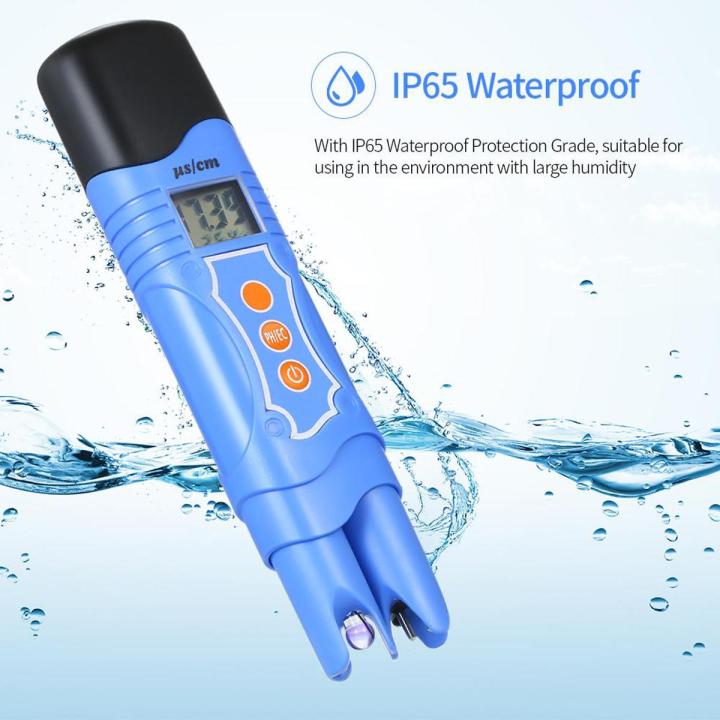 Pen-Type pH Meter Waterproof pH/EC and Temperature Testers pH/EC Meter ...