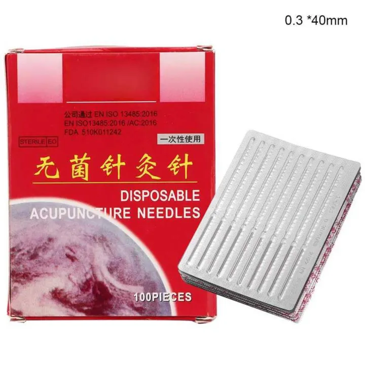 NYT 100Pcs / Box Disposable Acupuncture Needle Stainless Steel Sterile ...