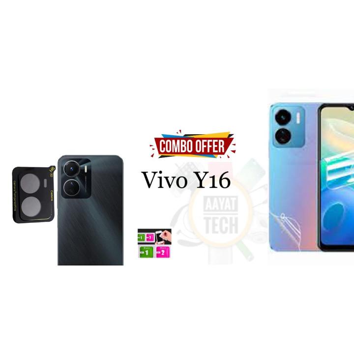 2in1 Combo Pack For vivo Y16 (Full Camera Lens Protector Glass ...