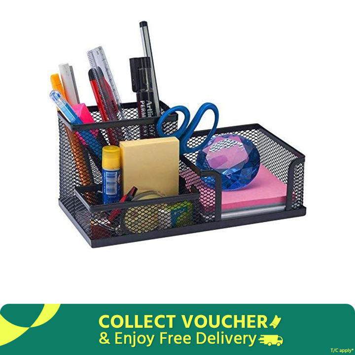 Metal Mesh Desk Organizer Pen and Pencil Stationary Storage Stand Pen ...