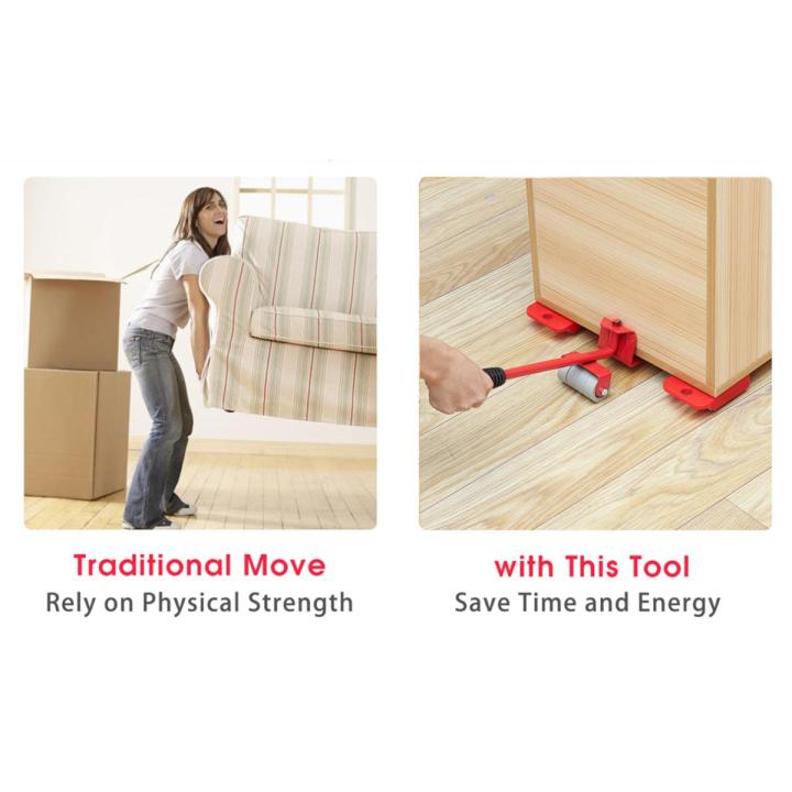 5Pcs Furniture Mover Tools DIY Lifter Easy Slides Transport Lifting ...