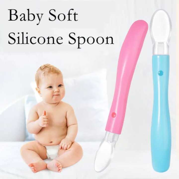 Transparent Newborn Baby Soft Silicone Baby Lovely Feeding Spoon ...