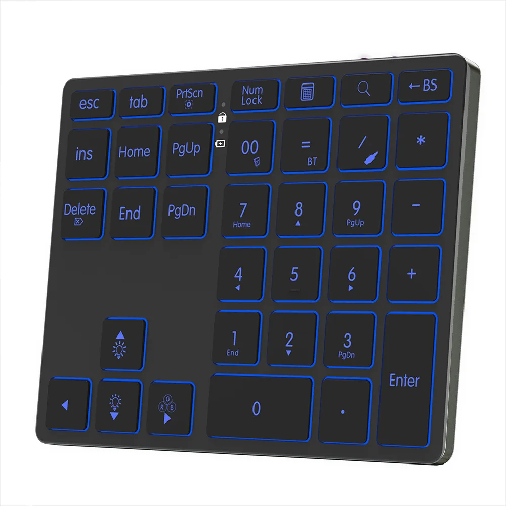 BOW 2.4G + Bluetooth Numeric Keypad Wireless Rechargeable Numpad ...