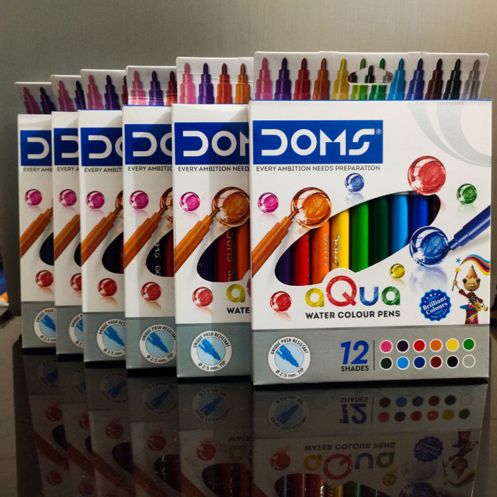 Doms Water Colour Pens Aqua - 12 Shades | Daraz.com.bd
