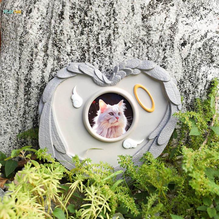 Cat Headstone with Picture Slot Stone for Garden Patio Yard C | Daraz ...