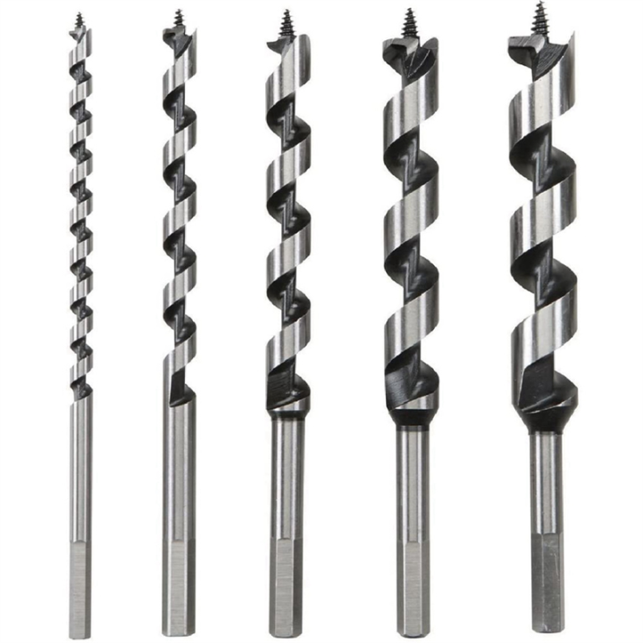 5Pcs Wood Drill Bit 9inch Length Screw Point Hex-Shank Drill Deep Hole ...