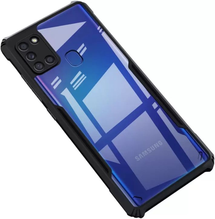 Back Cover for Samsung Galaxy A21s (Transparent,Black) | Daraz.com.bd