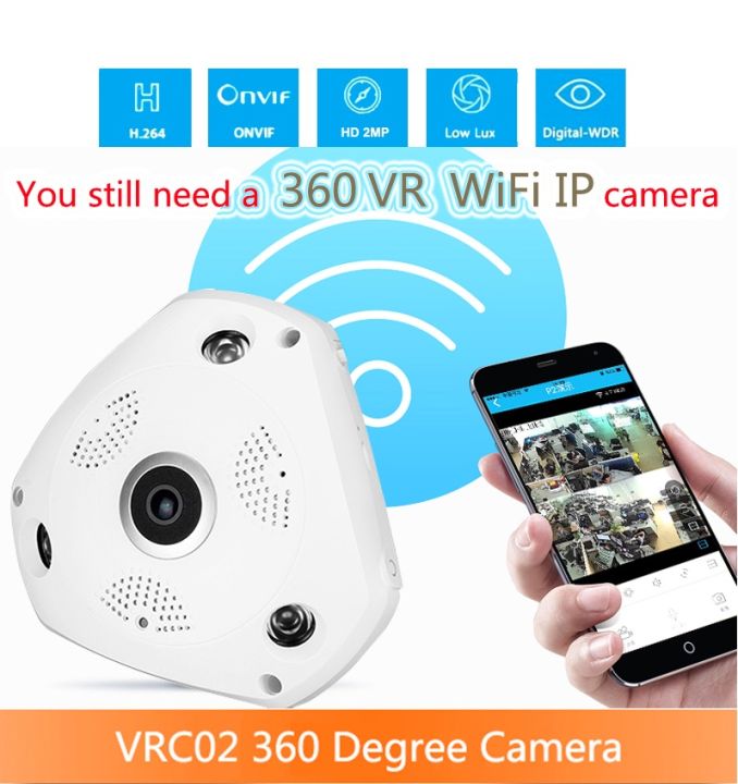 1080P Panoramic V380 Pro 2.0MP Wifi Camera HD Vr Cam 360 Degrees ...
