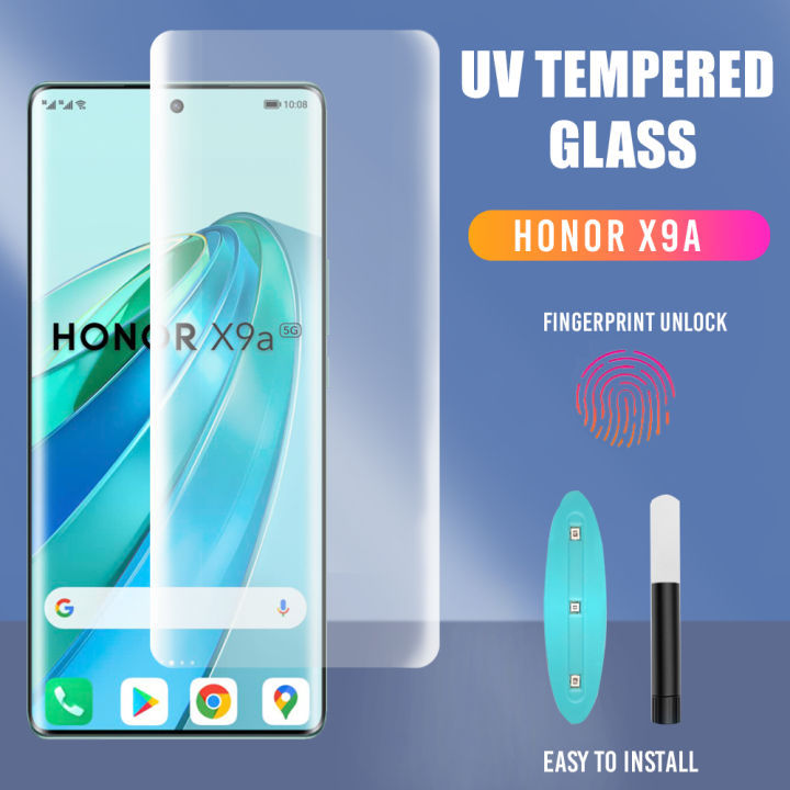 For Honor X9a (A+ GRADE) One minute UV Light Adhesive Tempered Glass ...