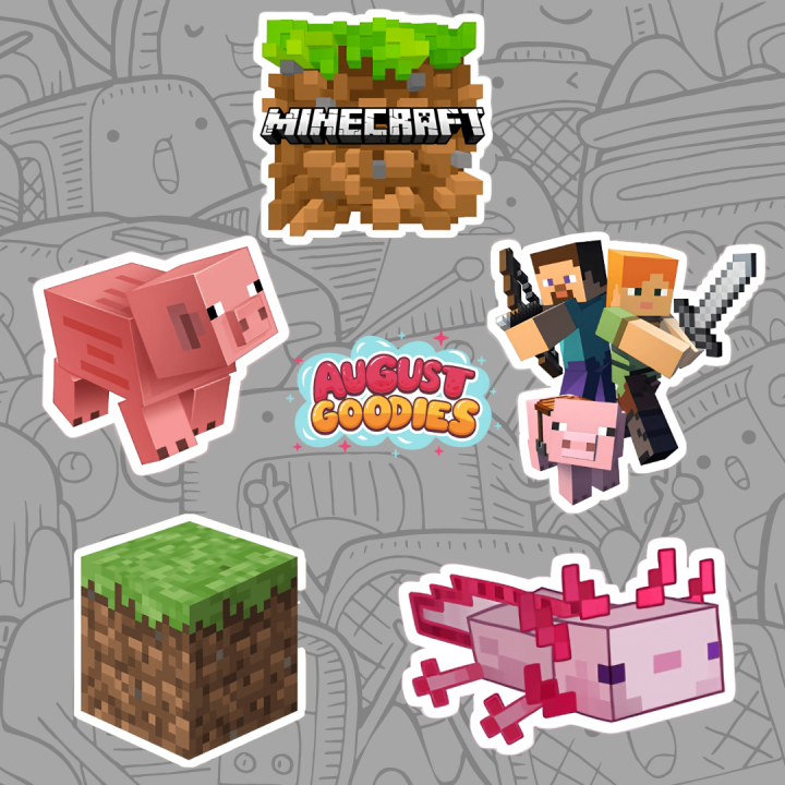 10 pieces of minecraft stickers for noteook, laptop etc | Daraz.com.bd