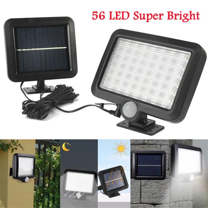 56 LED Solar Powered PIR Motion Sensor Solar Light Waterproof Outdoor ...