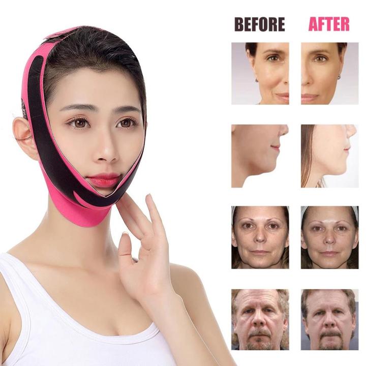 Face Slimming Bandage V Line Facial Shaper Elastic Double Chin Remover ...