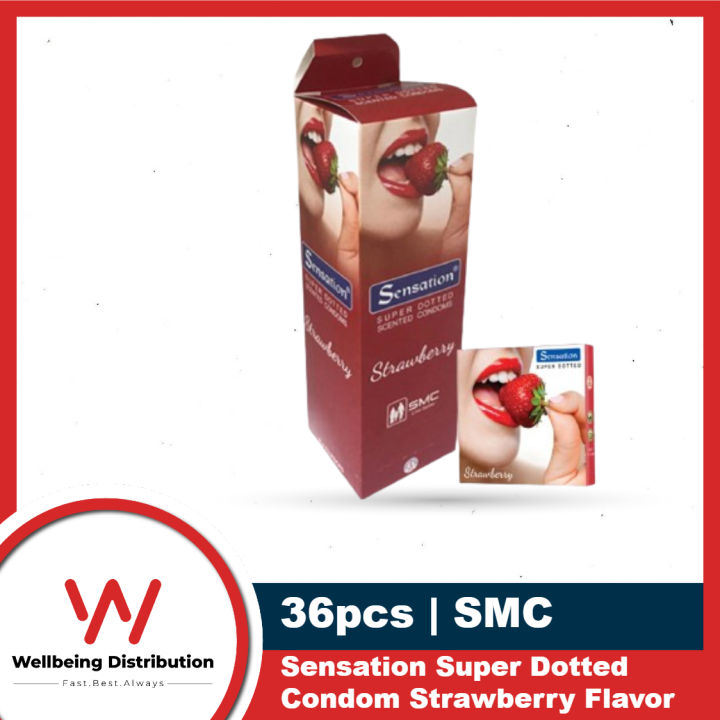 Sensation Super Dotted Condom for Men Strawberry Flavor | Full Box 12x3= 36pcs Condom | SMC ...