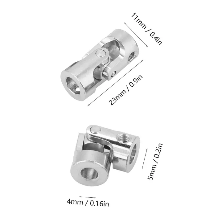 5-4mm SS Stainless Steel Coupler Joint 5mm To 4mm Universal Motor Shaft ...