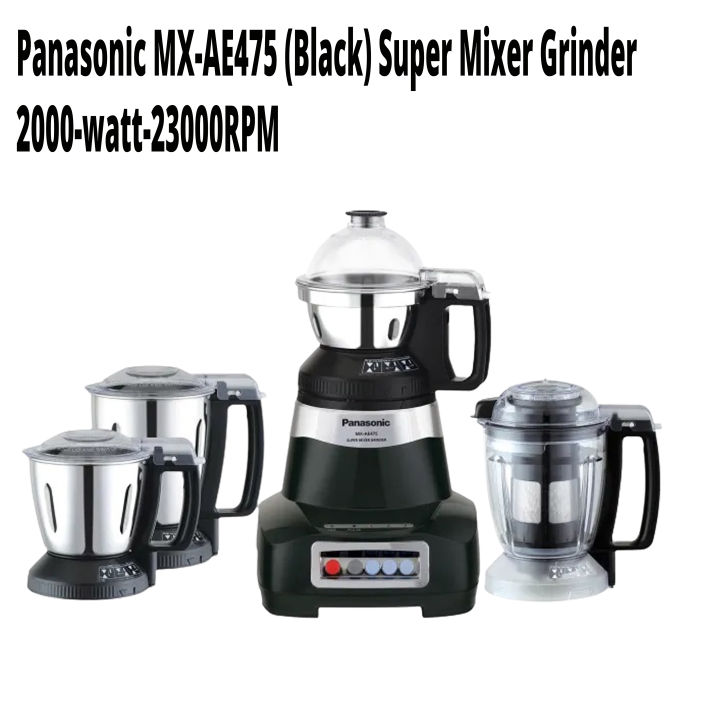 Panasonic MX-AE475 (Black)-2000 watt Super Mixer Grinder (Monster ...