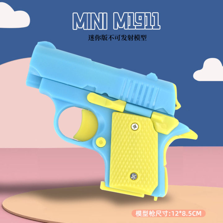 Explosion-proof gravity 1911 radish pistol blow back bore children's toy gun 3D gravity radish ...