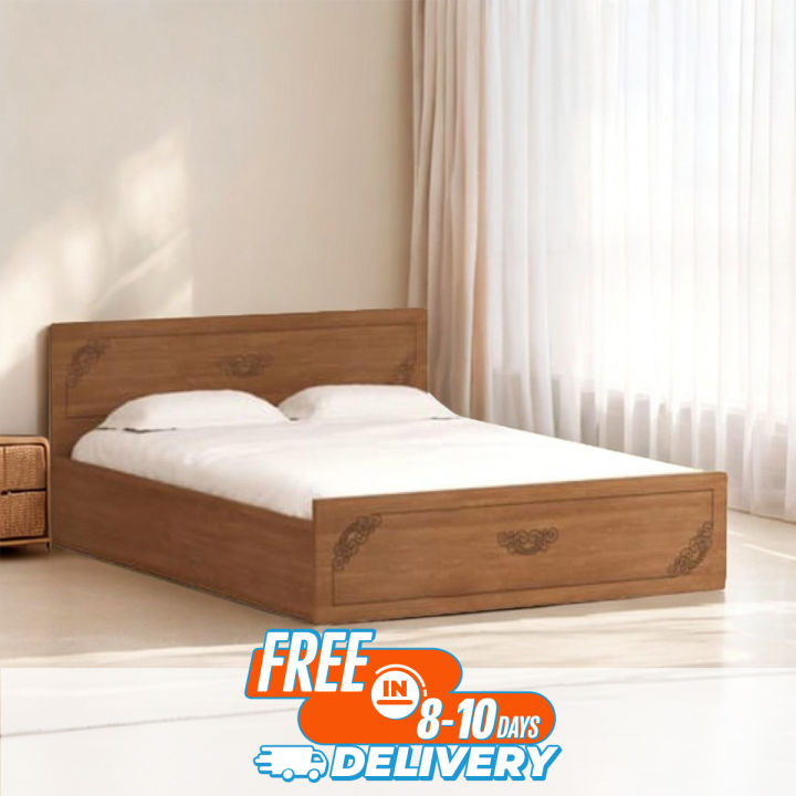 Crafted by Malaysian Process Wood (MDF) Double-Size Bed | Daraz.com.bd