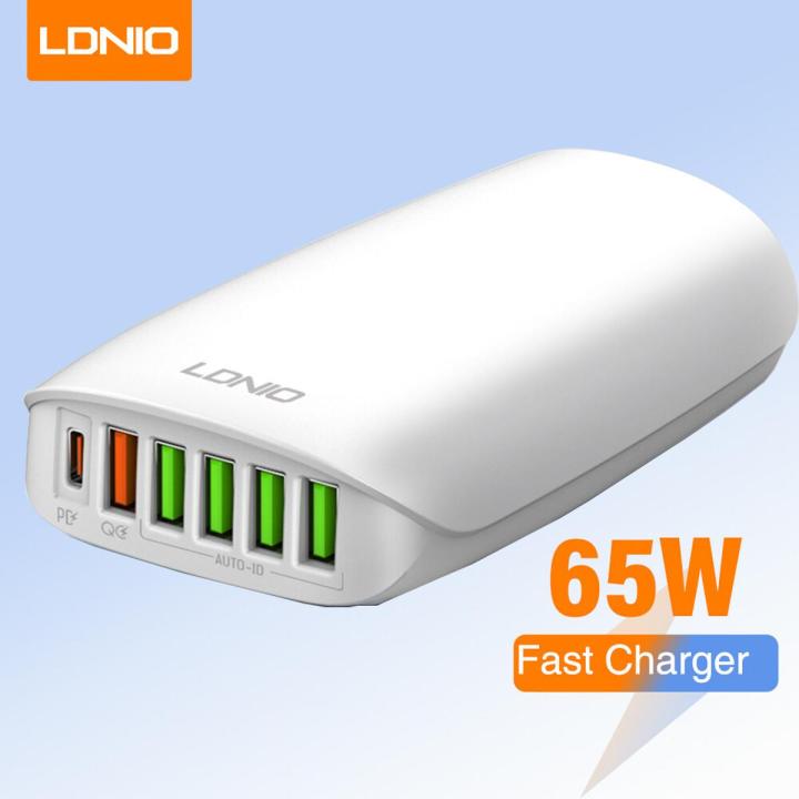 LDNIO A6573C British Standard Charger PD 65W+QC3.0 Multi-port Fast ...