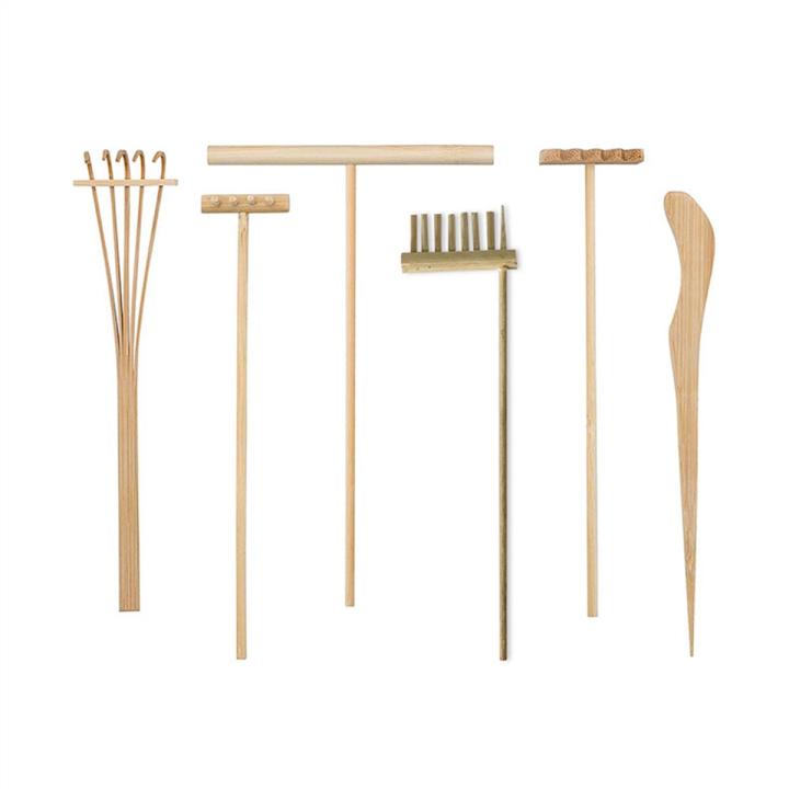XHHDQES 12X Mini Japanese Zen Garden Rake Bamboo Tool Set, Wooden ...