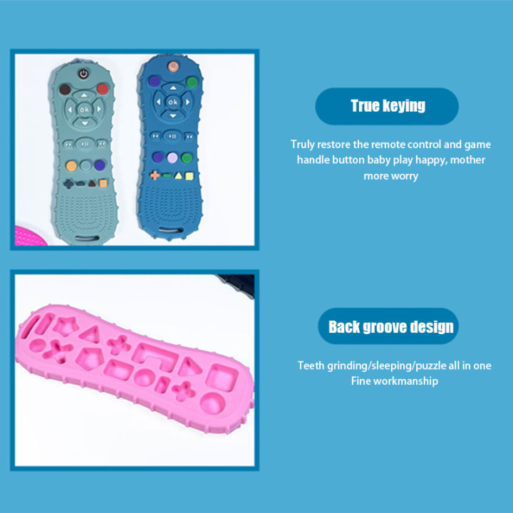 Baby Teether TV Remote Control Shape Silicone Teether Sensory ...
