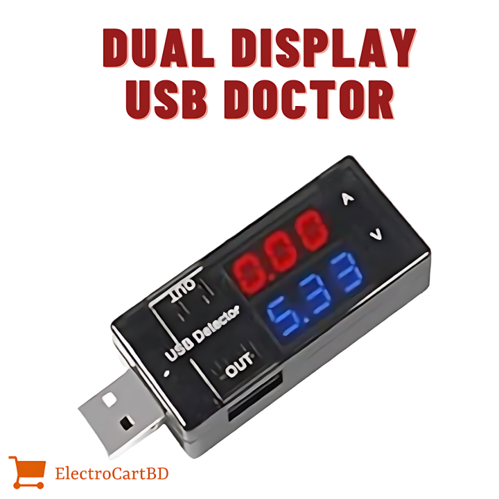 USB Dual Display Charger Doctor Current Voltage Charging Detector Battery Voltmeter Ammeter ...