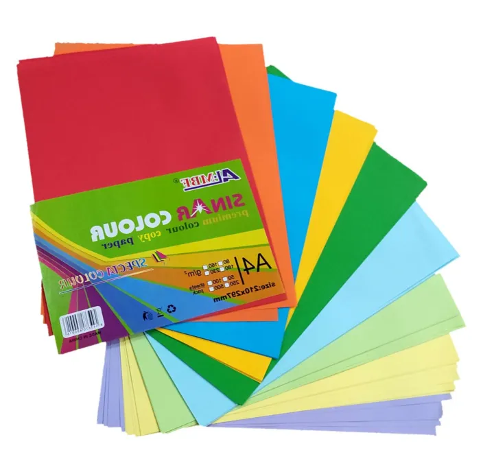 Color Paper A4 For Art & Craft design - 50 Sheets. 10 Color. 80Gsm, 210 ...