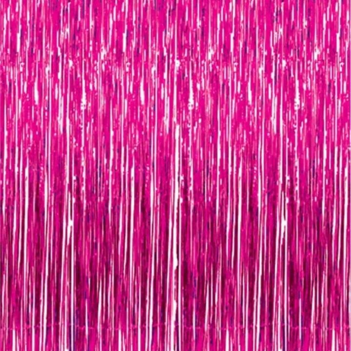 Pink Foil Metallic Curtain Backdrop for Happy Birthday Party Decoration ...