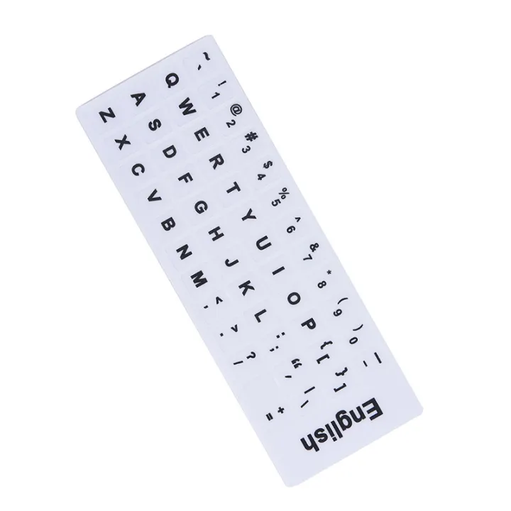 English Keyboard Replacement Stickers White on Black Any PC Computer ...