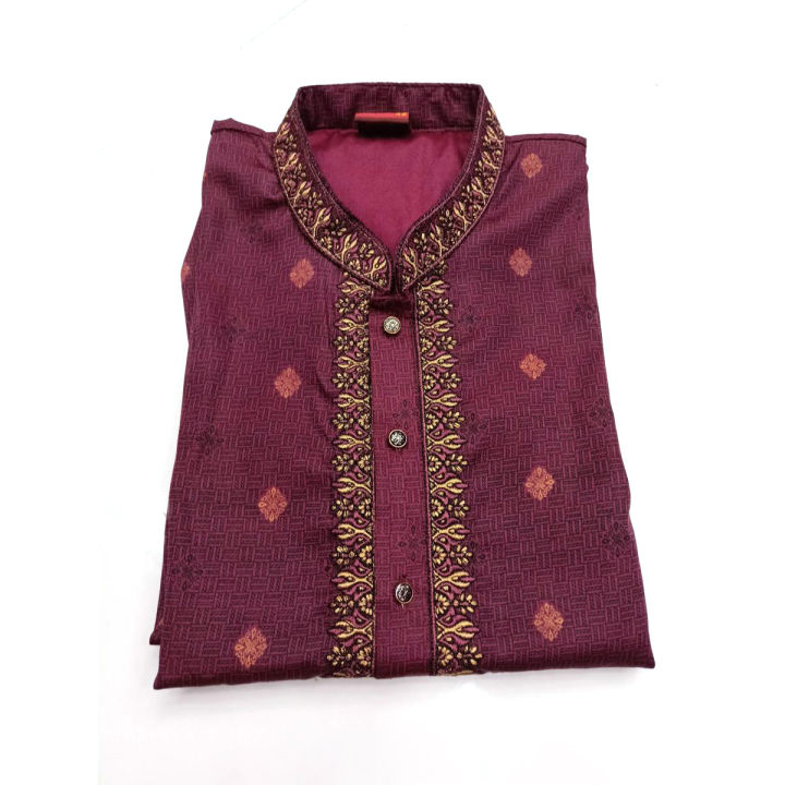 Eid Special Indian Satoon Ambrotari Semi Long Panjabi 2023 | Daraz.com.bd