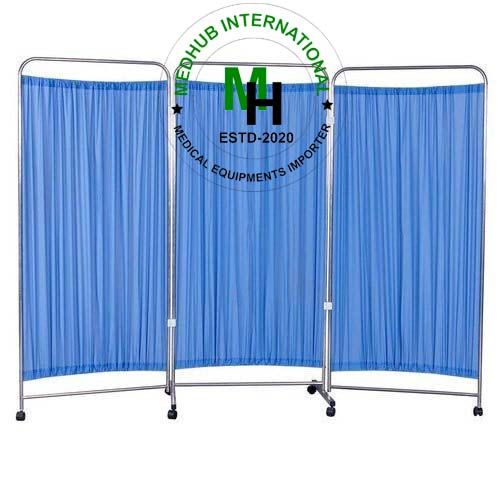Mild Steel 3 Part Bed Side Partition for Hospital (Screen Stand ...