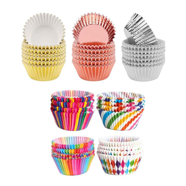 Individual 300 pcs Foil Cupcake Liners Muffin Paper Cases Baking Cups ...